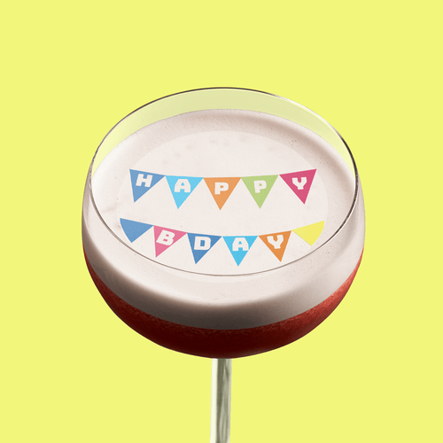 Happy Bday Drink Topper - Edible Cocktail Toppers