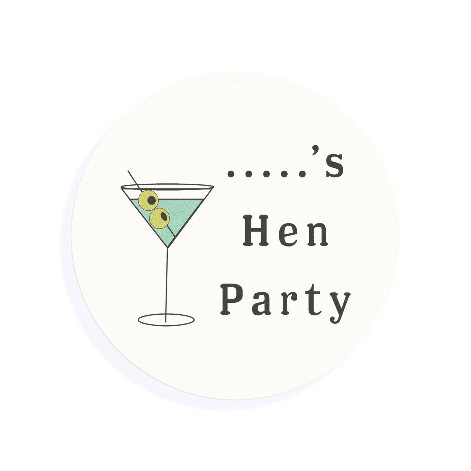Martini Hen Party Drink Topper - Edible Cocktail Toppers