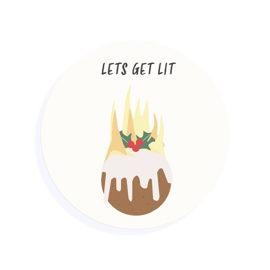 'Lets get lit' Christmas Drink Topper - Edible Cocktail Toppers